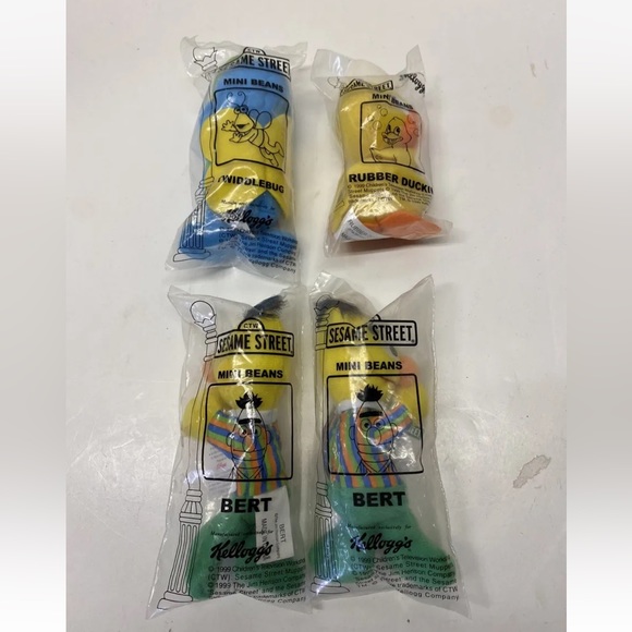 Sesame Street | Toys | Sesame Street Kelloggs 999 Lot Of 4 Mini Bert ...
